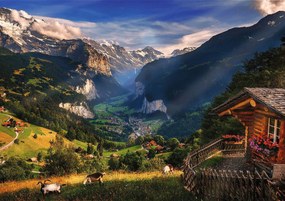 TREFL PUZZLE PREMIUM Photo Odyssey Lauterbrunnen Švýcarsko 68x48cm 1000 dílků tr10821