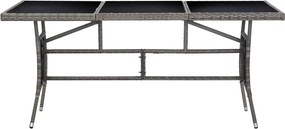 Zahradní stůl šedý 170 x 80 x 74 cm polyratan 318717
