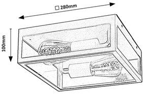 Rabalux 7070 - Venkovní stropní svítidlo ZATON 2xE27/60W/230V IP23