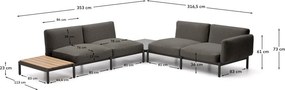 Tmavě šedá čalouněná zahradní pohovka (do L) Sorells – Kave Home