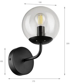 Brilagi - Nástěnná lampa MALIVA 1xE14/15W/230V černá/čirá