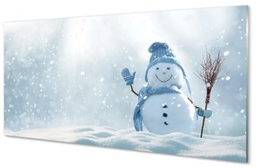 Obraz na skle sněhulák sníh 125x50 cm