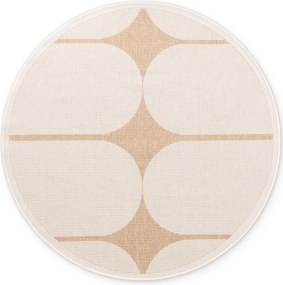NORTHRUGS, Kusový koberec Duet Bowen 106245 Beige/White kruh - na ven i na doma, 160x160 (průměr) kruh, béžová, chodba / předsíň