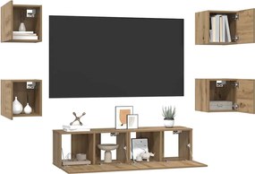 Sestava TV skříněk 6 ks Artisanový dub Kompozitní dřevo 3393143