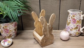 Dřevěná bedýnka s králíčky a madlem na přenášení - 16*10*20 cm