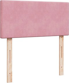 Box spring postel s matrací růžová 80 x 200 cm samet 3287589