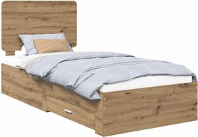 Rám postele s čelo Artisanový dub 90 x 200 cm Kompozitní dřevo 3412836
