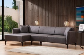 HANAH HOME rohová pohovka BELISSIMO vlevo tmavě šedá 560ARE1801