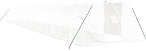 Skleník s ocelovým rámem bílý 60 m² 20 x 3 x 2 m 3188058