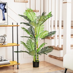 HOMCOM Umělá palma umělá rostlina 150 cm s cementovou výplní pro vnitřní použití, dekorativní a snadno udržovatelná, zelená | Aosom.de