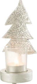 Vánoční svícen CHRISTMAS TREE 17 cm, stříbrný