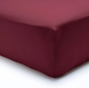 Polášek Jersey prostěradlo na vysokou matraci (až 30cm), 160x200cm, na dvoulůžko vínové