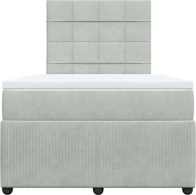 Box spring postel s matrací světle šedá 120 x 200 cm samet 3294610