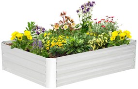 Outsunny pozinkovaný ocelový vyvýšený záhon 120 x 90 x 30 cm zahradní truhlík na květiny a zeleninu