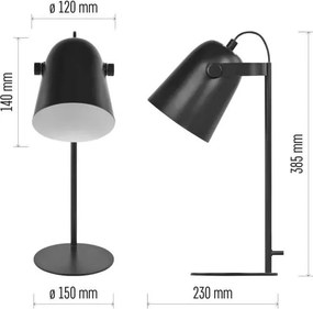 EMOS Černá stolní lampa Nina pro žárovku E27 Z7642B