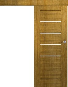 posuvné interiérové dveře na stěnu vasco doors IBIZA model 5 Průchozí rozměr: 70 x 197 cm, Orientace dveří: Levé dveře, Dekor: Dub riviera