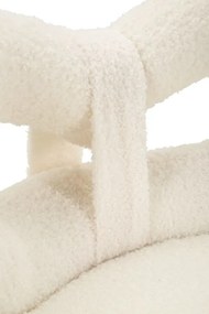 Designová jídelní židle Ilary Mini bouclé bílá