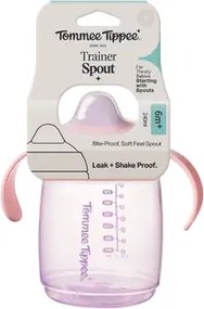 Tommee Tippee Tréninkový hrneček se savičkou 240 ml 6m+ růžová