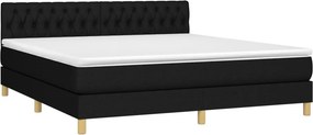 Box spring postel s matrací černá 180x200 cm textil 3140875