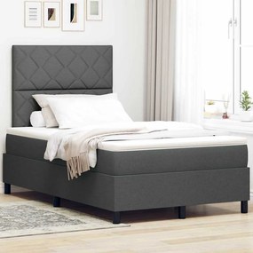 Postel s boxspringem s čelo Tmavě šedá 120 x 200 cm textil 3339456