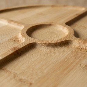 Kulatý otočný servírovací podnos GIRO, Ø 33 cm, bambus