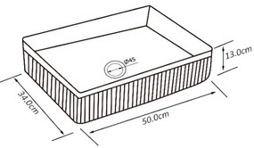 BPS-koupelny Keramické umyvadlo na desku HYD-AA-WH-500 50x34 cm, bílé