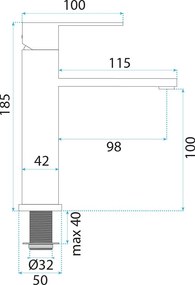 Rea, Koupelnová baterie Rea Arcos Brush Nickel, REA-B6961