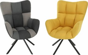 Designové otočné křeslo, žlutá/černá, KOMODO
