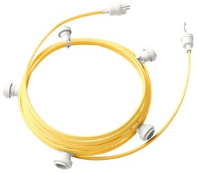 creative cables Hotový světelný řetěz LUMET 7,5 m je sestavený z 5 bílých objímek, háčku a zástrčky Barva kabelu: Tmavě zelená - CM21