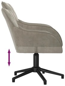 Otočná kancelářská židle světle šedá samet - Default Title
