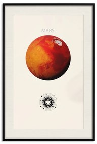 Plakát Mars - červená planeta a abstraktní kompozice se sluneční soustavou