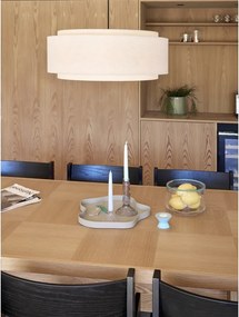 Krémové látkové závěsné svítidlo ø60x23 cm Sable – Hübsch