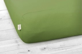 Jersey prostěradlo tmavě zelené na výšku matrace do 20 cm Velikost: 60 x 120