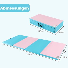 Costway 240 x 120 x 5 cm měkká podložka na gymnastiku skládací