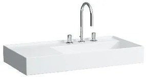 Laufen Kartell - Umyvadlo 900x460 mm, se 3 otvory pro baterii, SaphirKeramik, s LCC, bílá H8103394001581