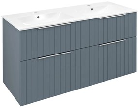Sapho Sapho, CIRASA umyvadlová skříňka s dvojitým umyvadlem 121x66x46cm, sína strip, CR121-4242S-21