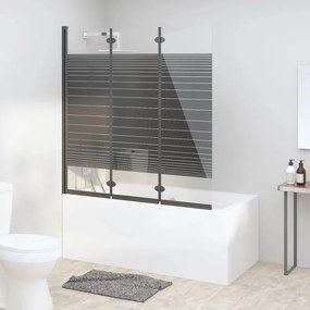 Skládací Sprchová Zástěna 3 Panely 130 X 130 Cm Esg Černá
