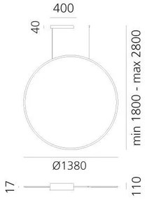 Artemide 1994310APP-LED RGBW Stm. lustr na lanku DISCOVERY LED/79W/230V antracit