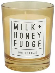 German Vonná svíčka Milk and Honeyfudge ve skle / (Ø x V) 6,5 x 7,9 cm / parafínový vosk / bez palmového oleje / 23 hod. hoření / bílá/žlutá