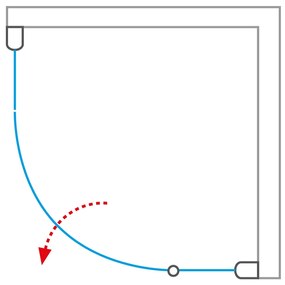 Roth Project Line Denver 900 čtvrtkruhový sprchový kout 90 x 90 x 195 cm stříbro rauch N0269 Koupelny Bernold