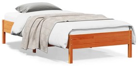 Rám postele voskově hnědý 100 x 200 cm masivní borovice,  842709
