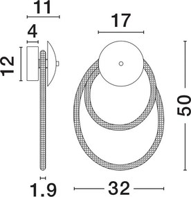 Bílé/matně černé ocelové LED nástěnné svítidlo Ilane – Nova Luce