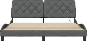 Rám postele s LED bez matrace Tmavě šedá 180x200 cm Látka 3310686