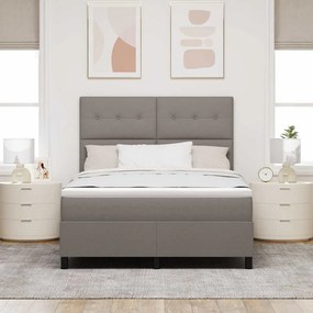 Postel s boxspringem s čelo Taupe 140 x 190 cm textil 3339389