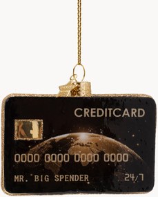 Ručně foukaná vánoční ozdoba Credit Card