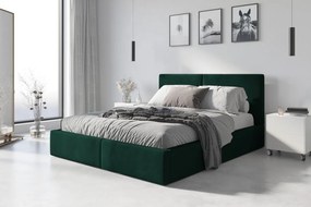 Čalouněná postel HILTON 140x200cm výklopná smaragdová