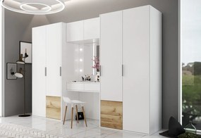 Casarredo - Komfort nábytek Šatní skříň SIENA 300 s toaletním stolkem, bílá/dub grand