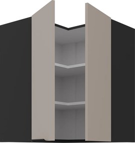 ARIA cb | horní kuchyňská skříňka 60x60 GN-72 2F (90°) rohová s policemi | 60x60 cm | černá/béžová