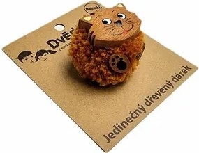 2Kids Toys Dřevěná magnetka velká pompon Kočka