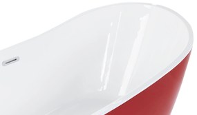 Volně stojící vana 170 x 77 cm červená ANTIGUA Beliani